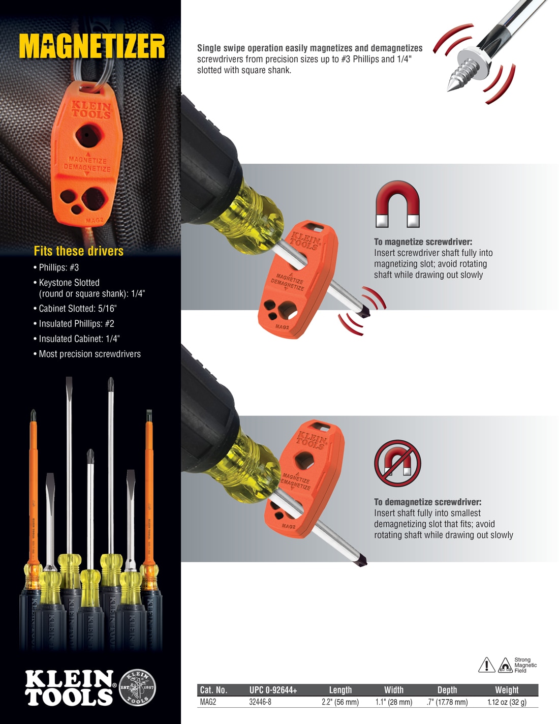 Klein Tools Screwdriver Set Plus Magnetizer, Cushion-Grip, 8-Piece 85148 - The Home Depot